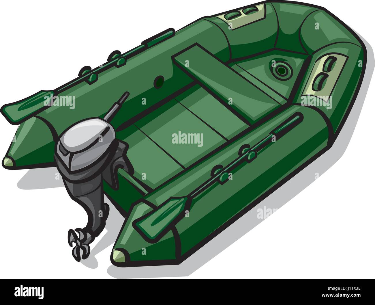 Raft with motor Stock Vector Images - Alamy