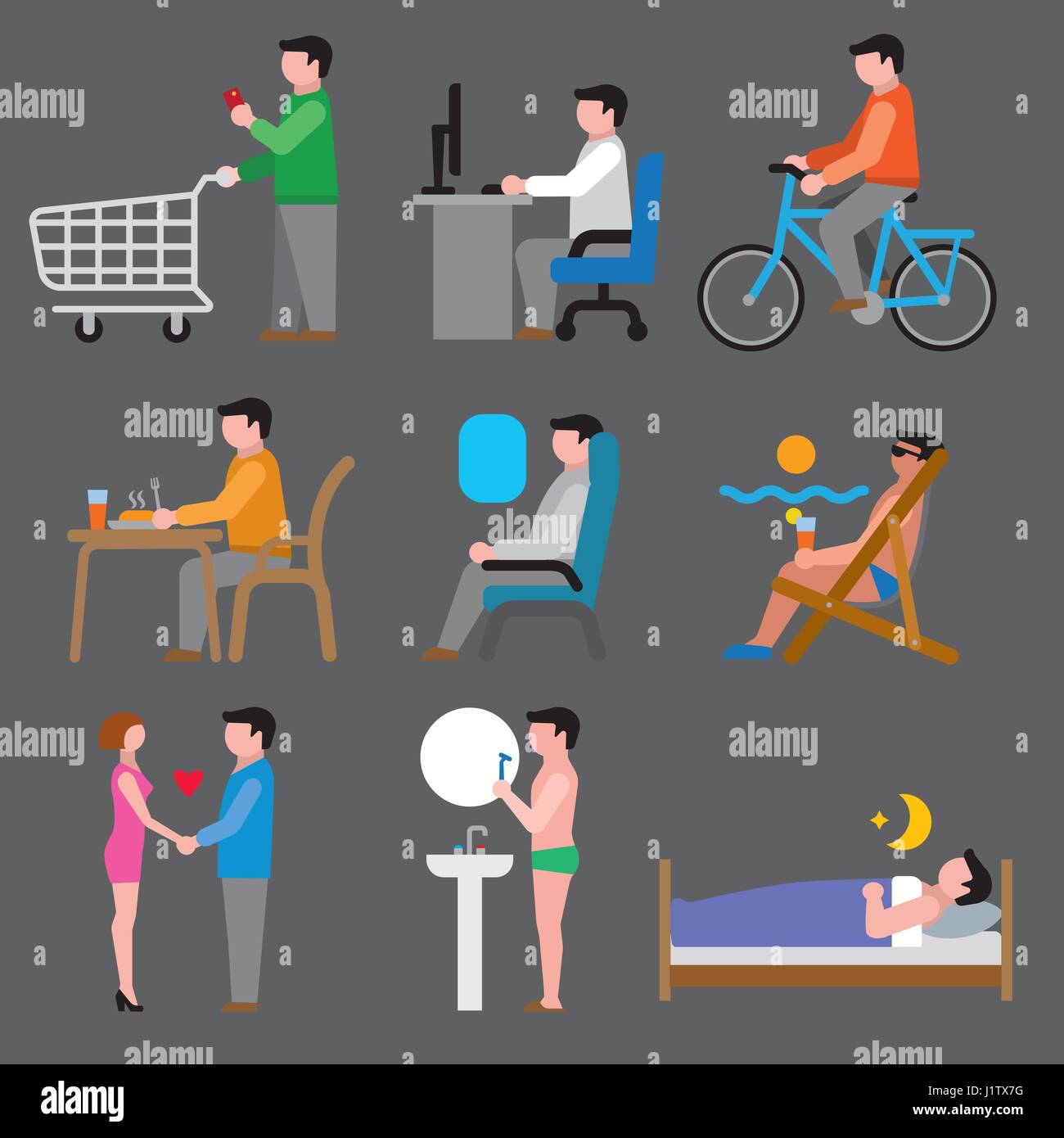 set of concept icons for human men life Stock Vector Image & Art - Alamy