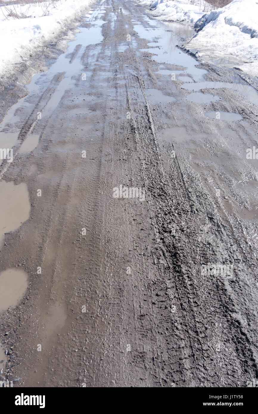 spring dirty road Stock Photo - Alamy