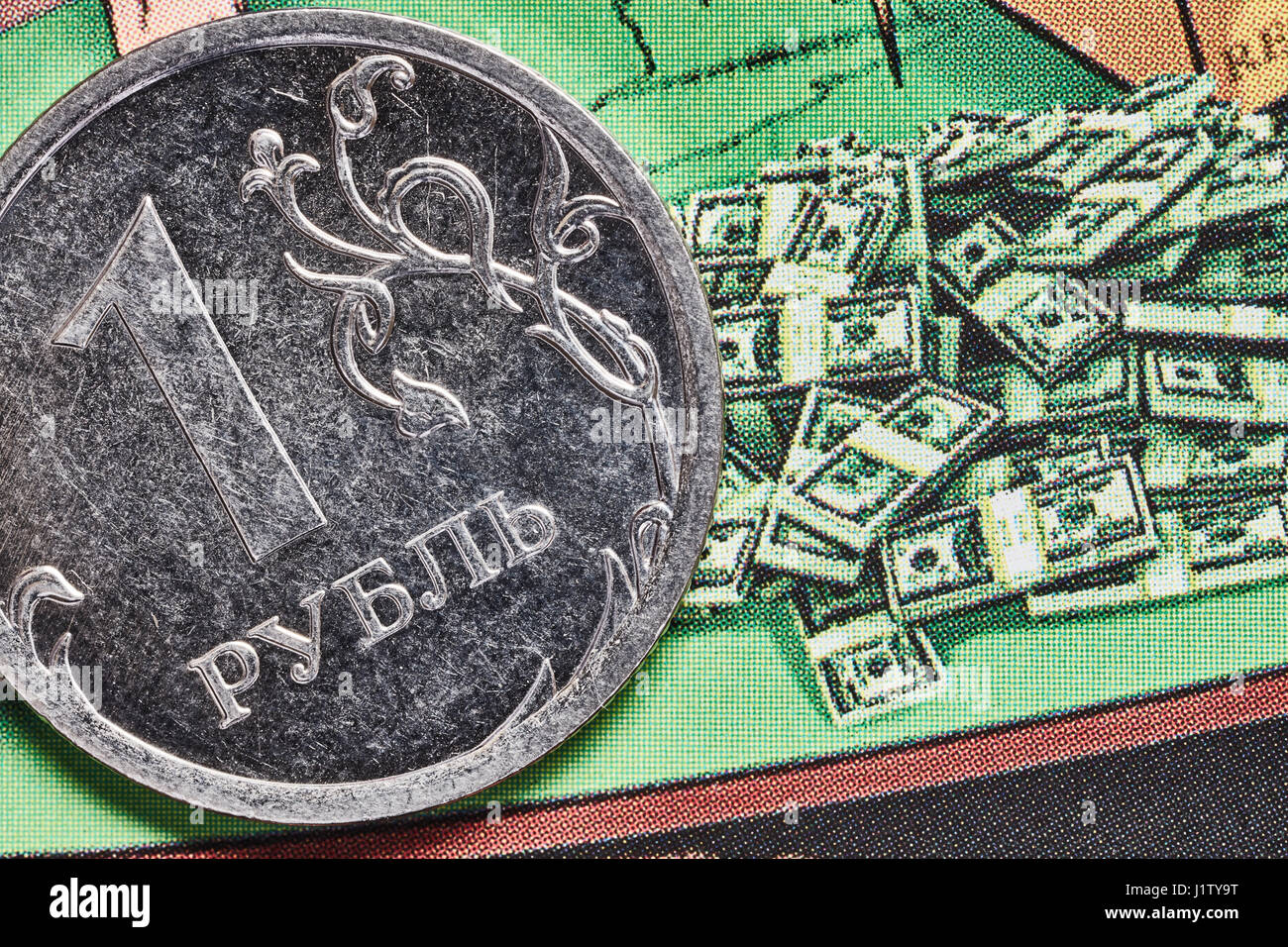 Rubl coins macro with financial background Stock Photo - Alamy
