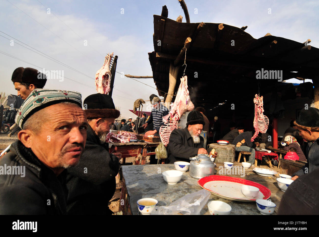 A traditional Uyghur tea house serving tea and Samsa Stock Photo - Alamy
