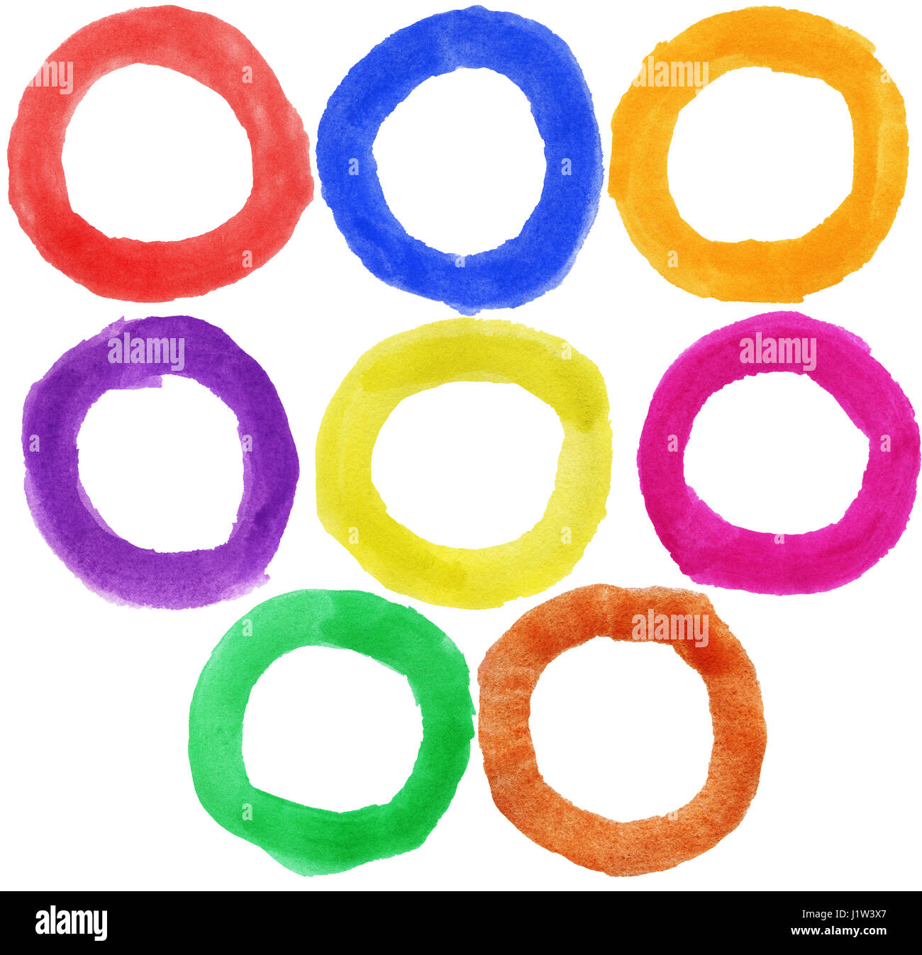 Big size watercolor hand painted circle shape design elements Stock ...