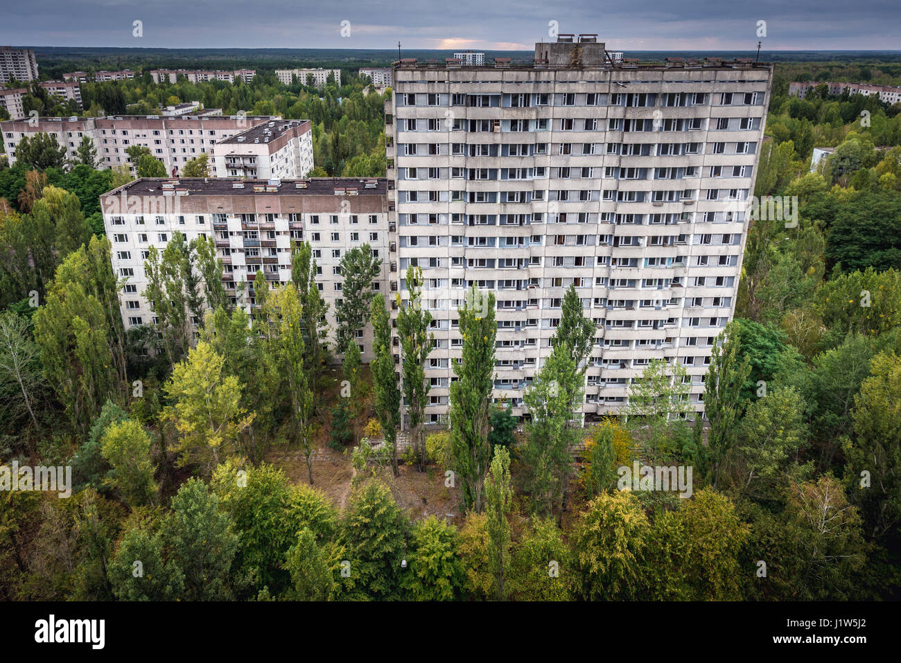 16-stored block of flats in Pripyat ghost city of Chernobyl Nuclear ...