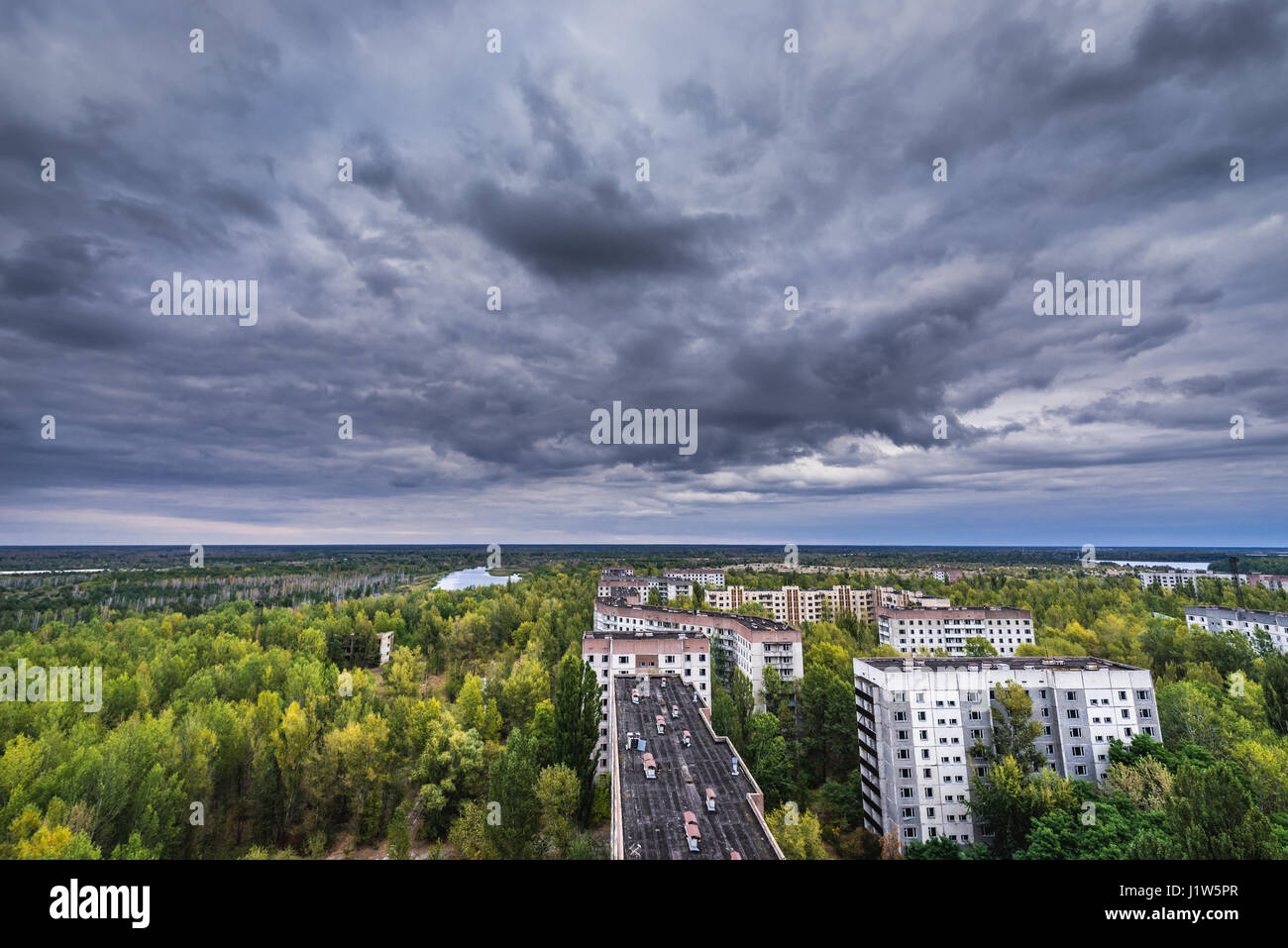 Cityscape of Pripyat ghost city of Chernobyl Nuclear Power Plant Zone ...