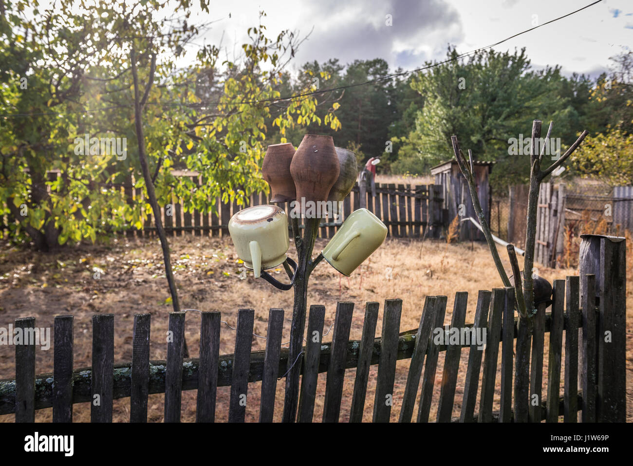 Courtyard of a farm of returnee residents (so called Samosely) in ...