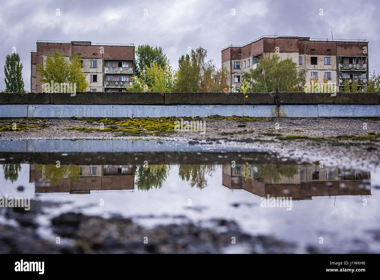 View from roof of High school No 2 in Pripyat ghost city of Chernobyl ...