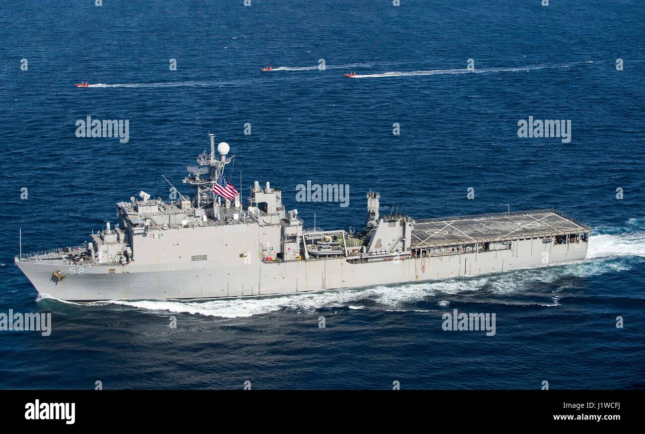 The U.S. Navy Harpers Ferry-class amphibious dock landing ship USS ...