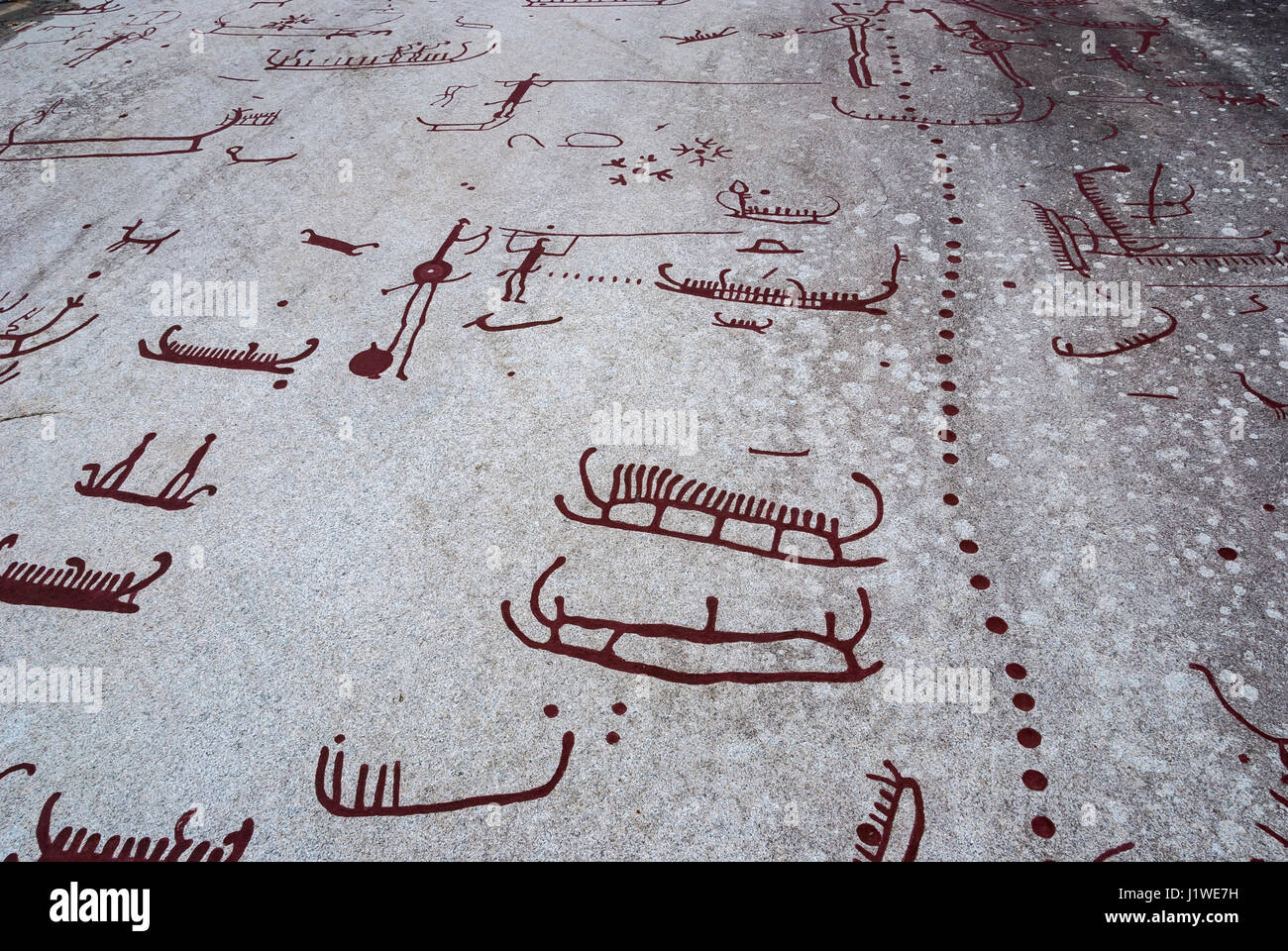 Rock carvings in Tanum Stock Photo - Alamy