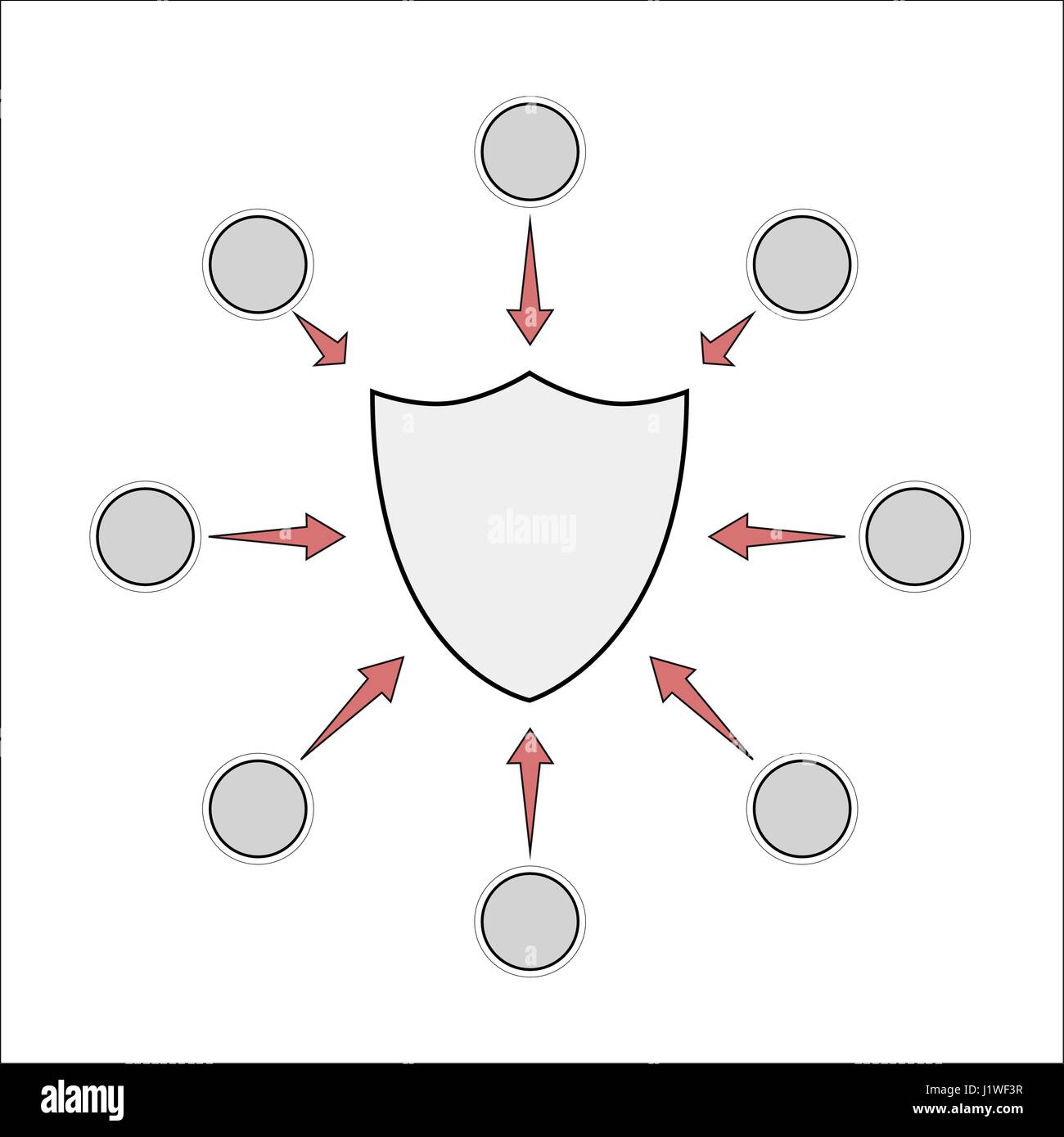 Template for advertising protection properties. Shield illustration ...