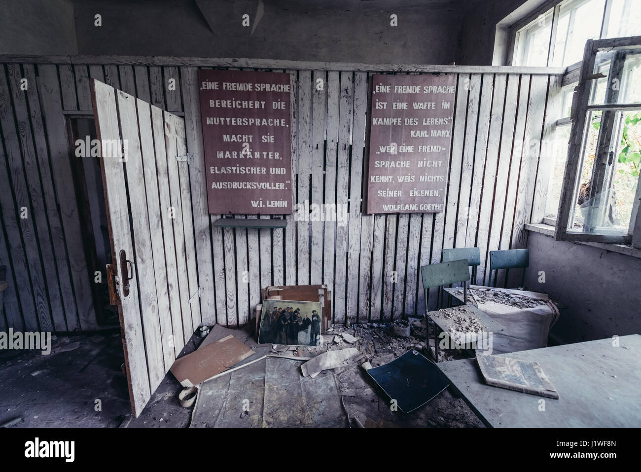 Abandoned school chernobyl classroom hi-res stock photography and ...