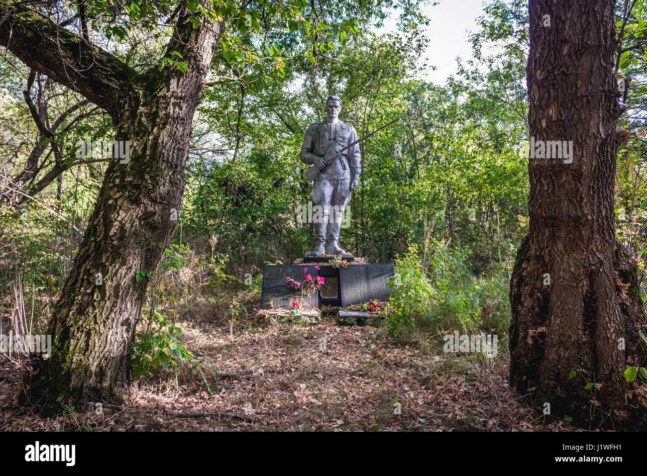 Monument of WWII soldiers in Krasne village of Chernobyl Nuclear Power ...
