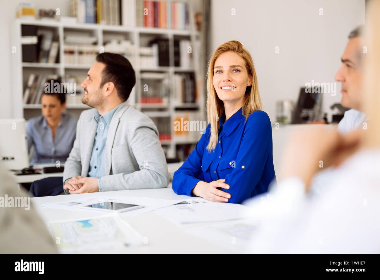Successful ceo businesswoman working with employees Stock Photo - Alamy