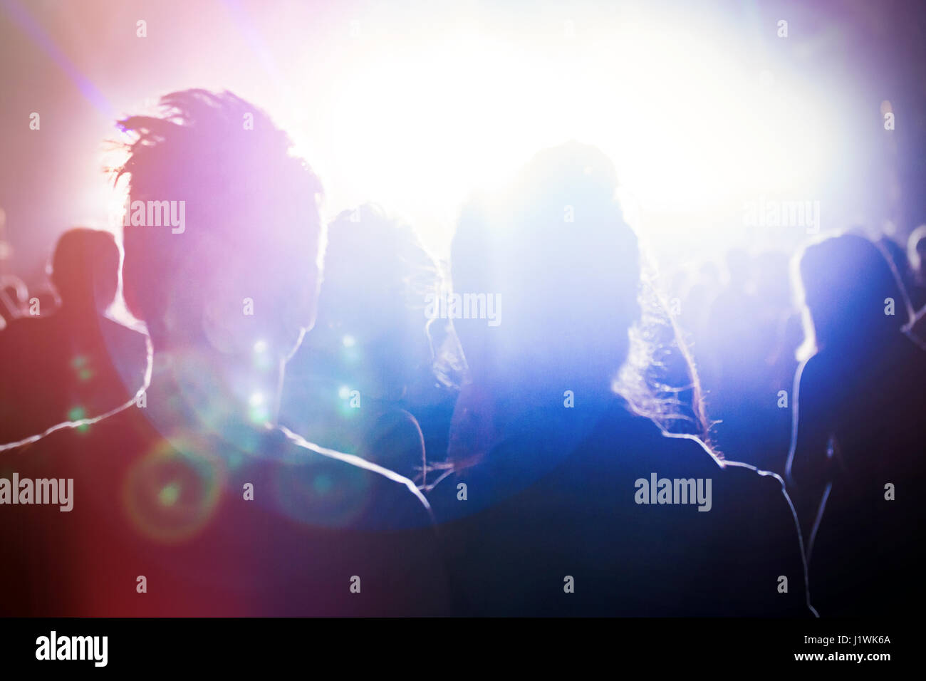 Group of people attending and partying at festival concert Stock Photo ...