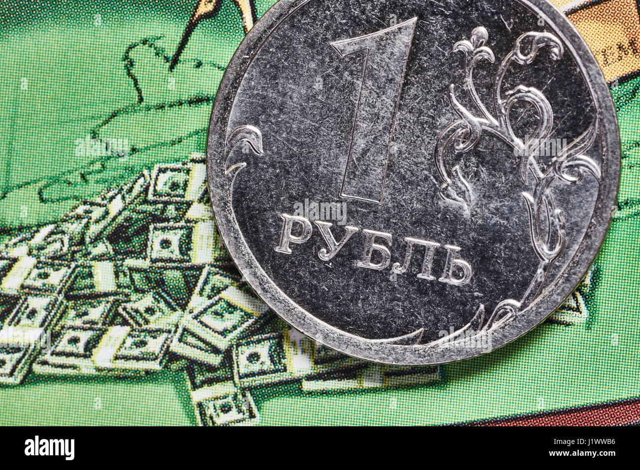 Rubl coins macro with financial background Stock Photo - Alamy