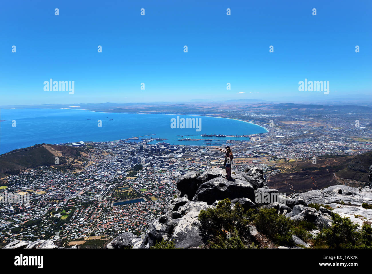 A panoramic view of Cape Town as seen from the Table Mountain Stock ...