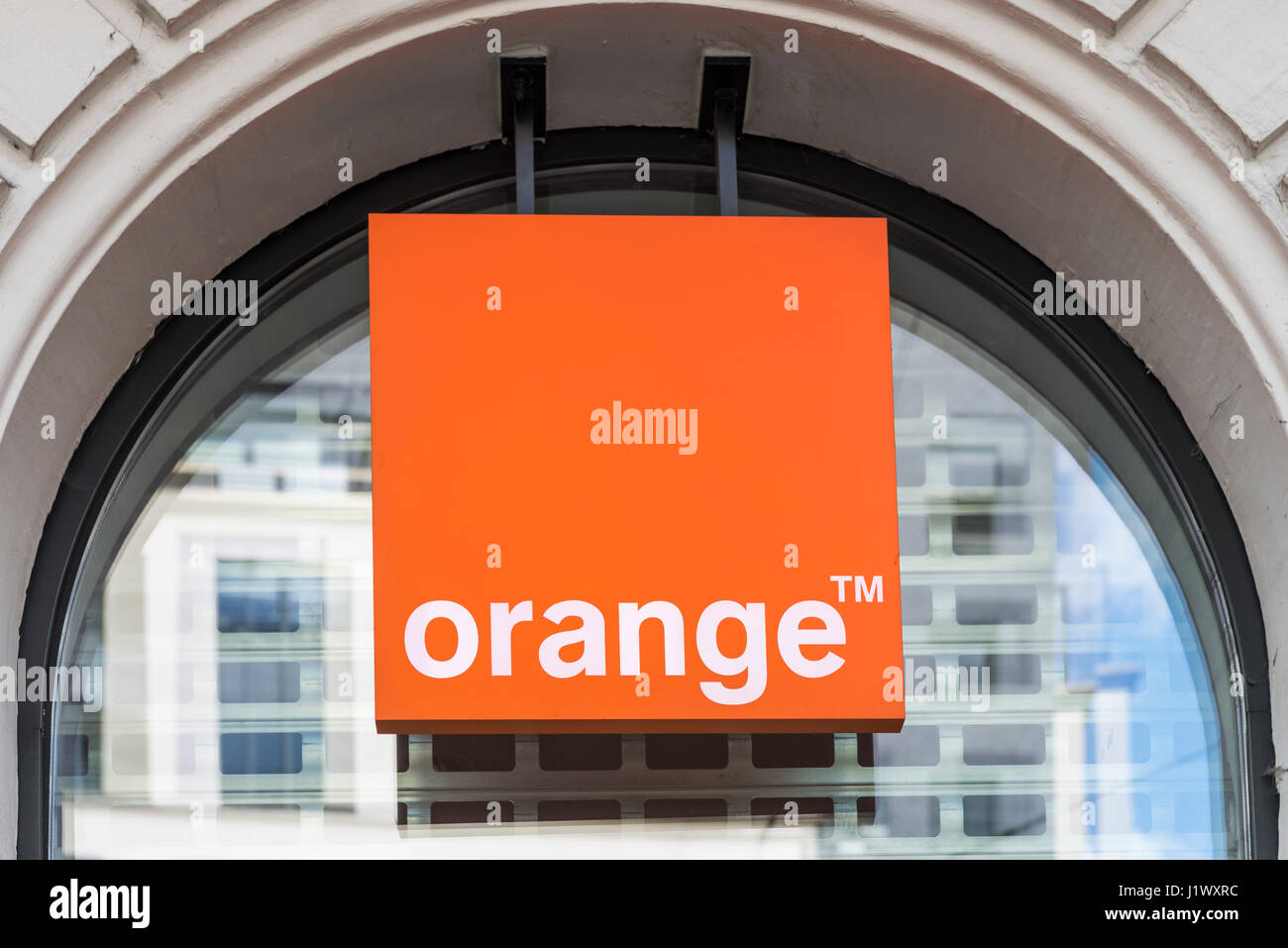 Orange sign at Orange store Antwerp Stock Photo - Alamy