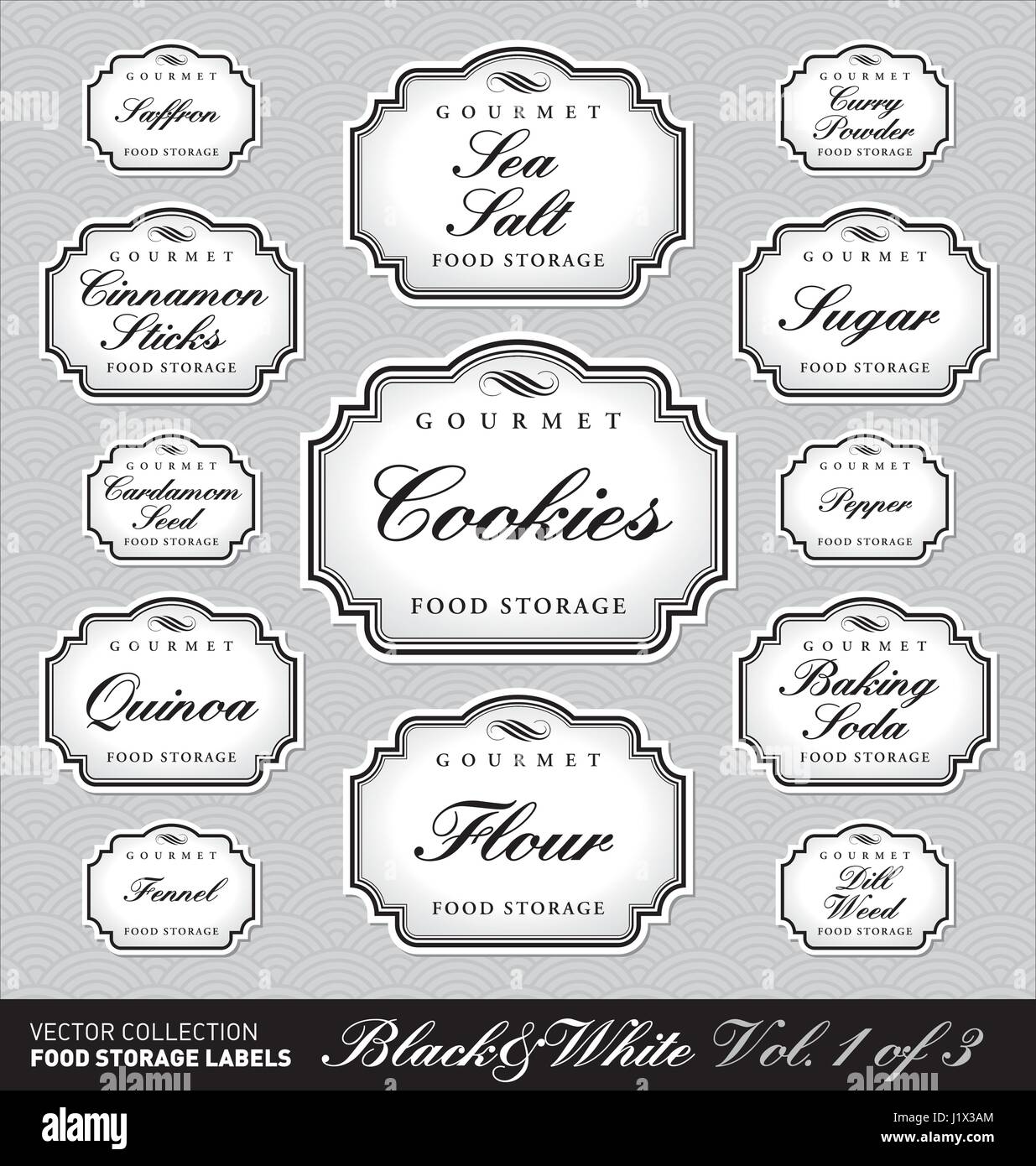 Ornate food storage labels vol1 (vector Stock Vector Image & Art - Alamy