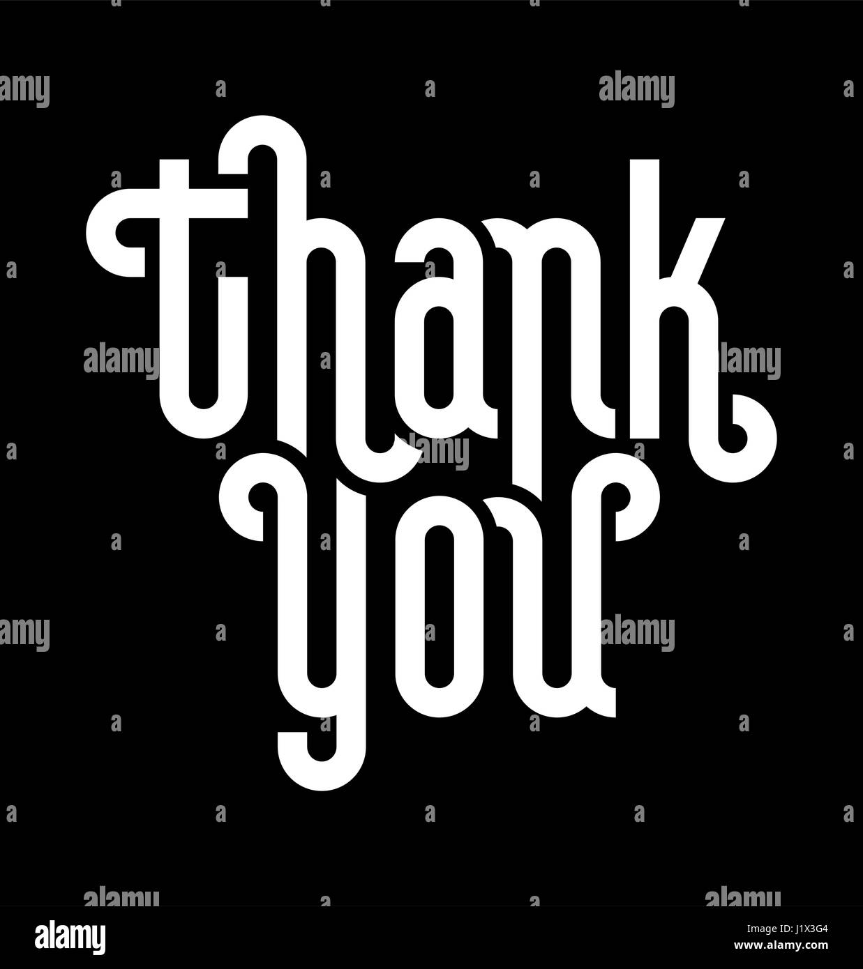 THANK YOU hand lettering, vector typography Stock Vector Image & Art ...