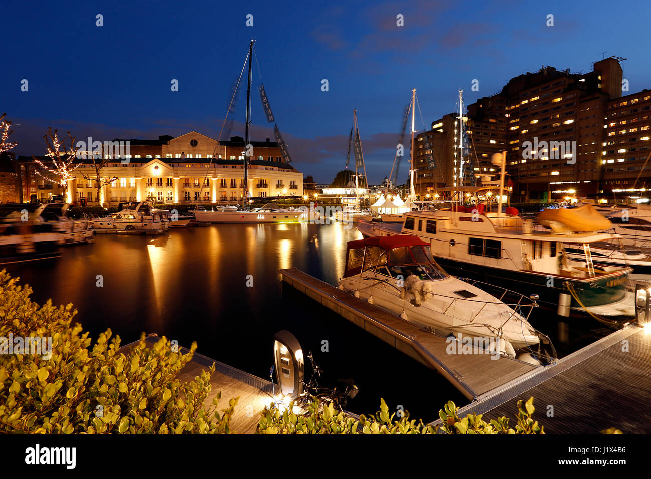 St Katharine Docks at night nobody present. it was part of port of ...
