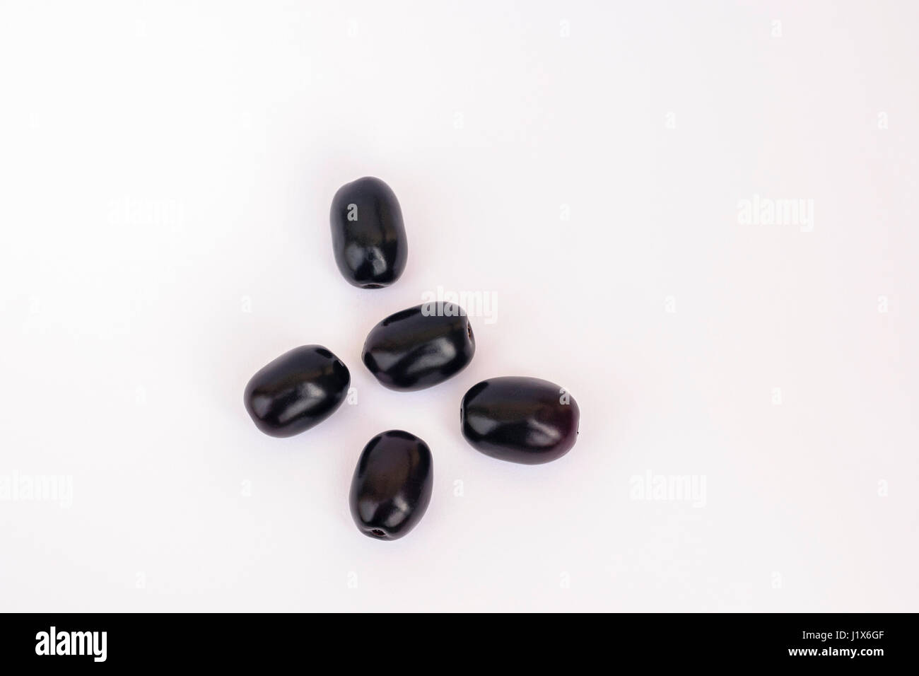 Jamun or jambulan or jambul (Syzygium cumini) fruits on white Stock ...