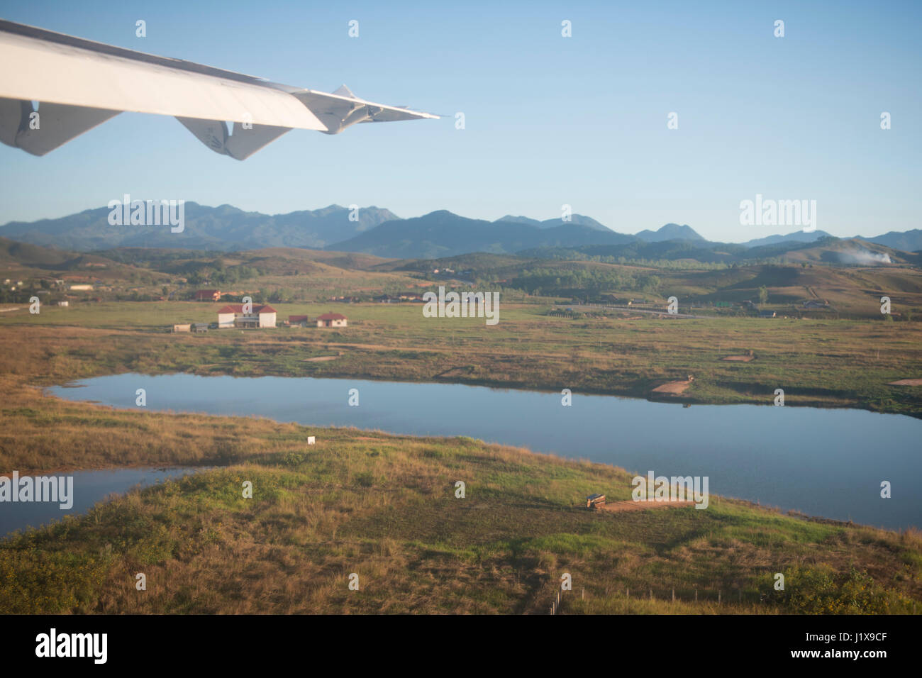 the landscape near the town of Phonsavan in the province Xieng Khuang ...