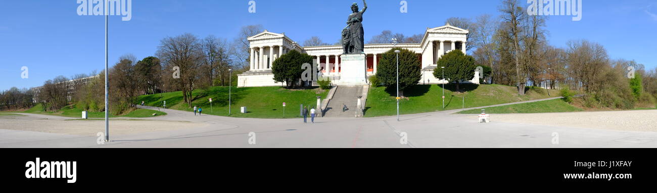 Munich, Bavaria, Germany- March 29, 2017. Statue of Bavaria which is ...