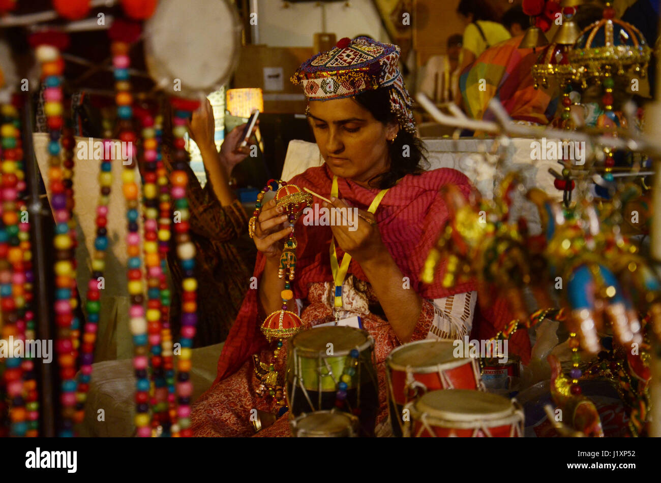 Lahore, Pakistan. 23rd Apr, 2017. Pakistani people takes interest in ...