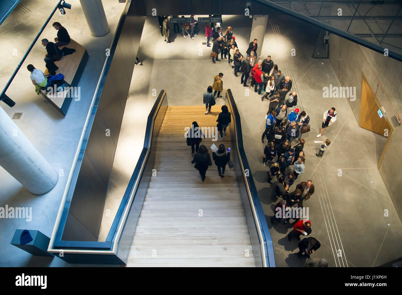 People waiting to visit Museum of the Second World War which was ...