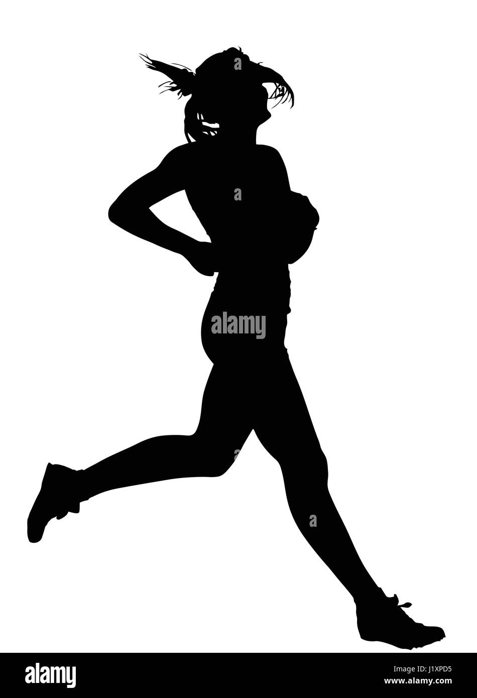 Girl Track Runner Silhouette