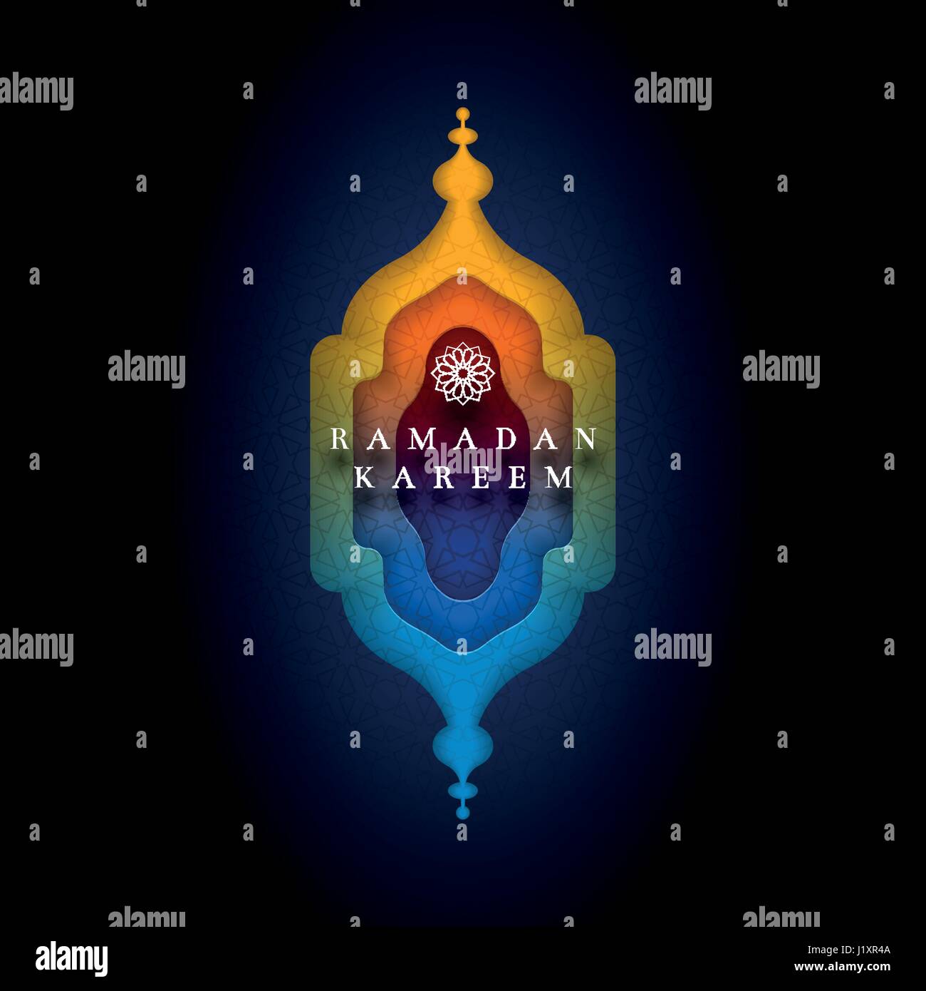 Islamic greeting card design for Ramadan. Paper art style vector ...