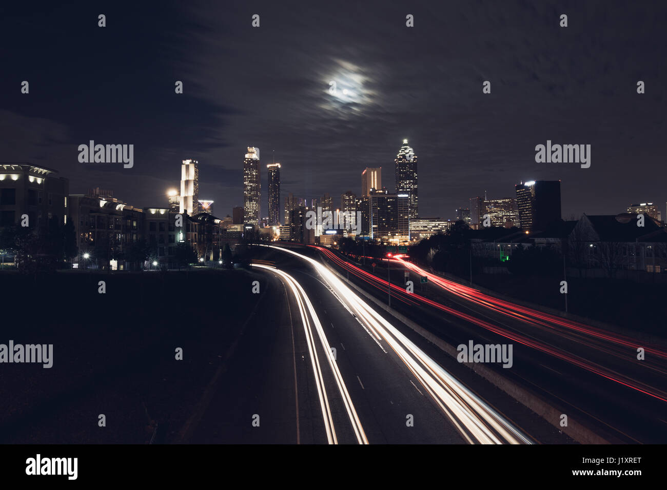 Atlanta night city skyline, Georgia, USA Stock Photo - Alamy