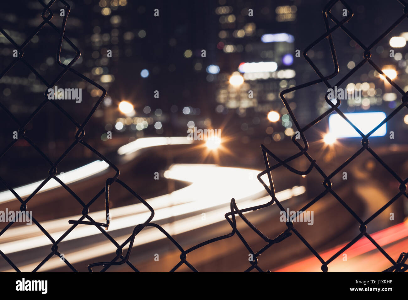 Lights city through mesh hi-res stock photography and images - Alamy