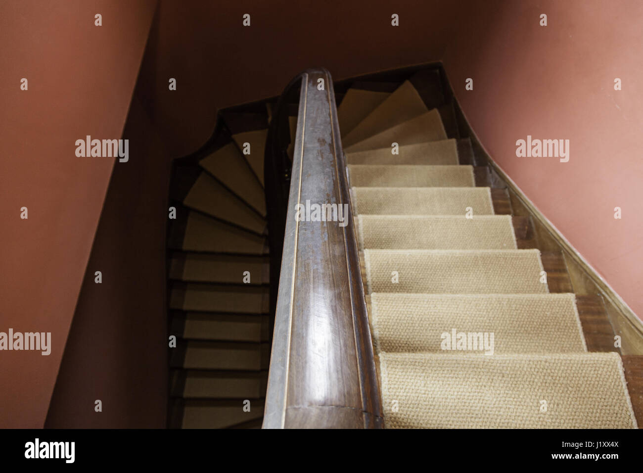 Antique wooden spiral stairway hi-res stock photography and images - Alamy