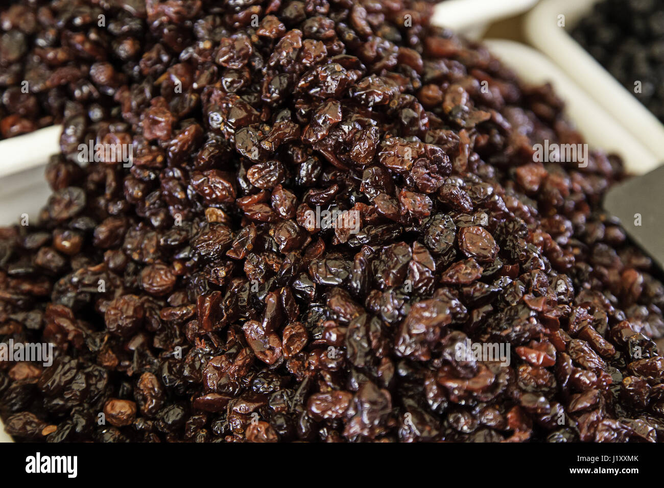 Dried plums, detail of dried fruit, preservation and healthy food Stock ...