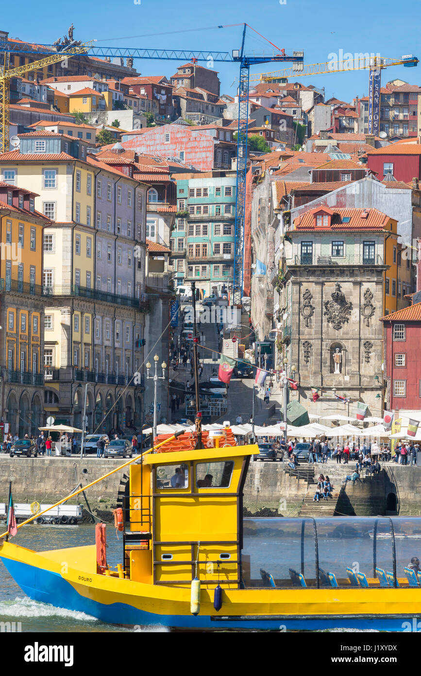 Ribeira Porto Portugal, view of the historic old town waterfront ...