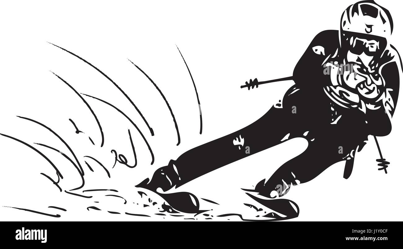 Snow skiing sketch hi-res stock photography and images - Alamy