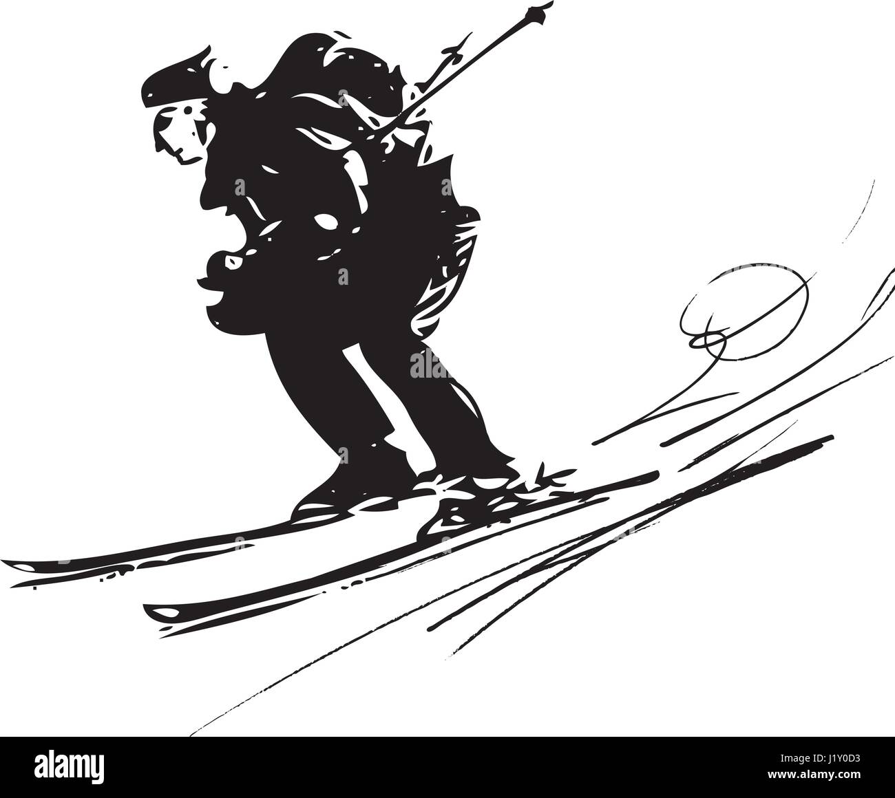 Snow Skiing Sketch Stock Photos & Snow Skiing Sketch Stock Images - Alamy