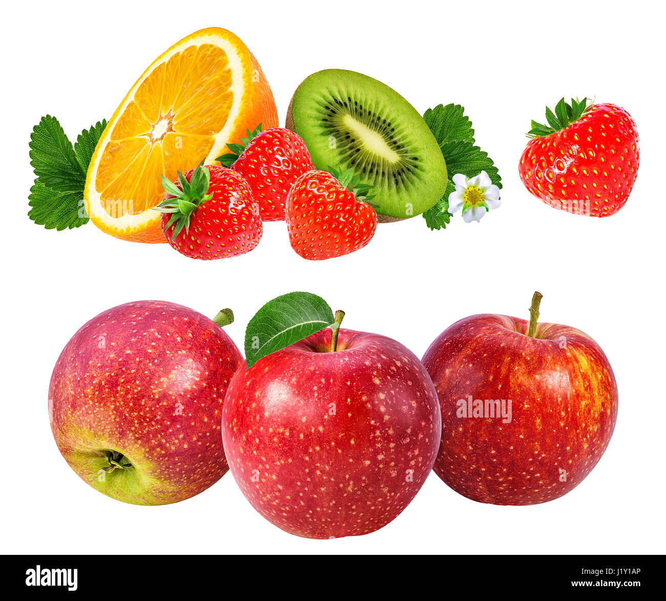 Collection of fruits isolated on white background Stock Photo - Alamy