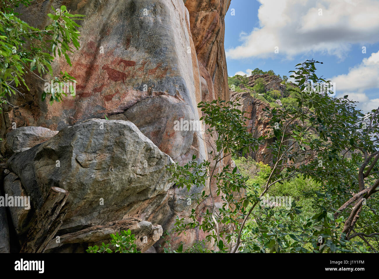 Rock art, ancient San paintings, Tsodilo Hills, Botswana, Africa Stock ...