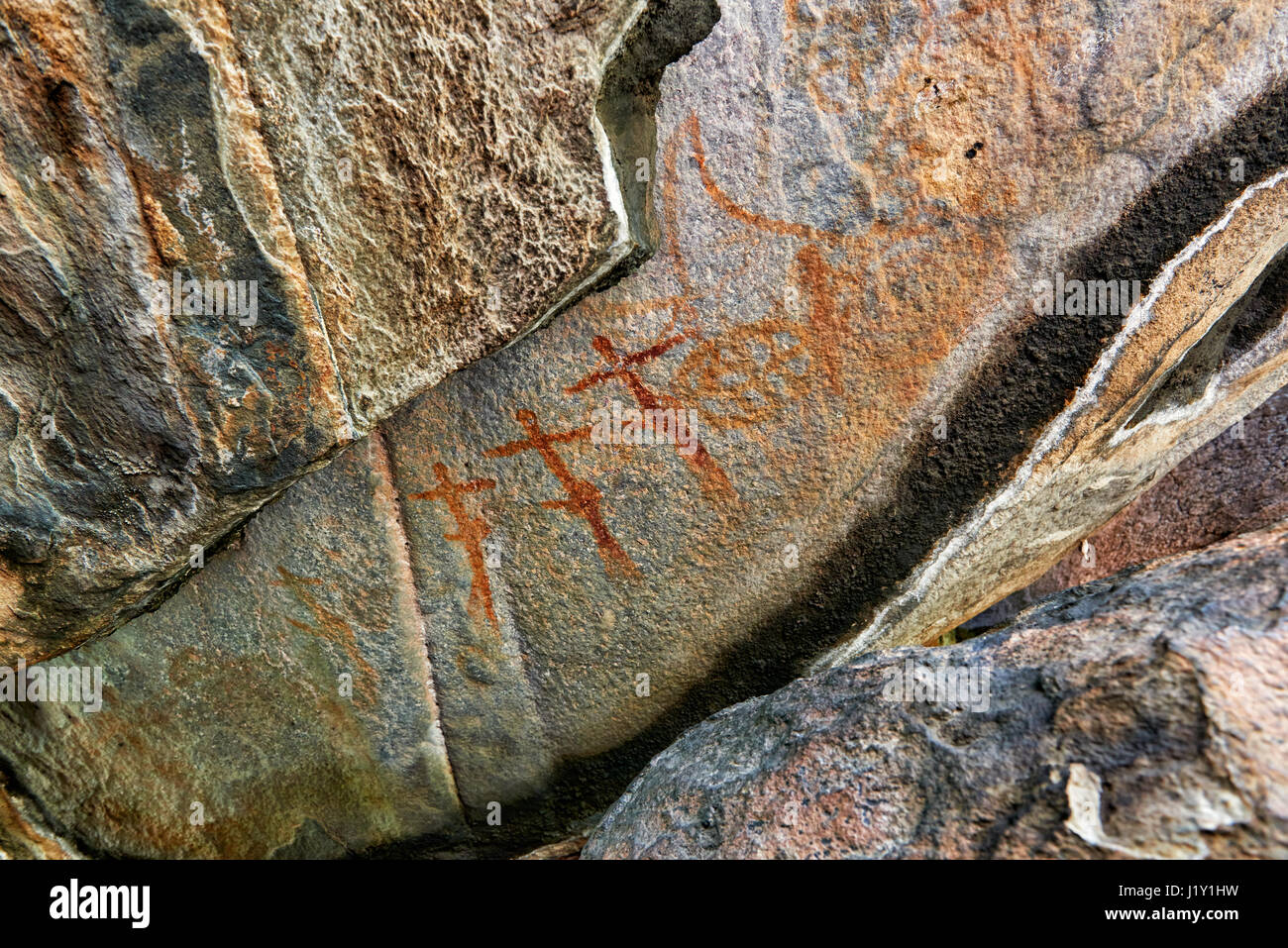 Rock art, ancient San paintings, Tsodilo Hills, Botswana, Africa Stock ...