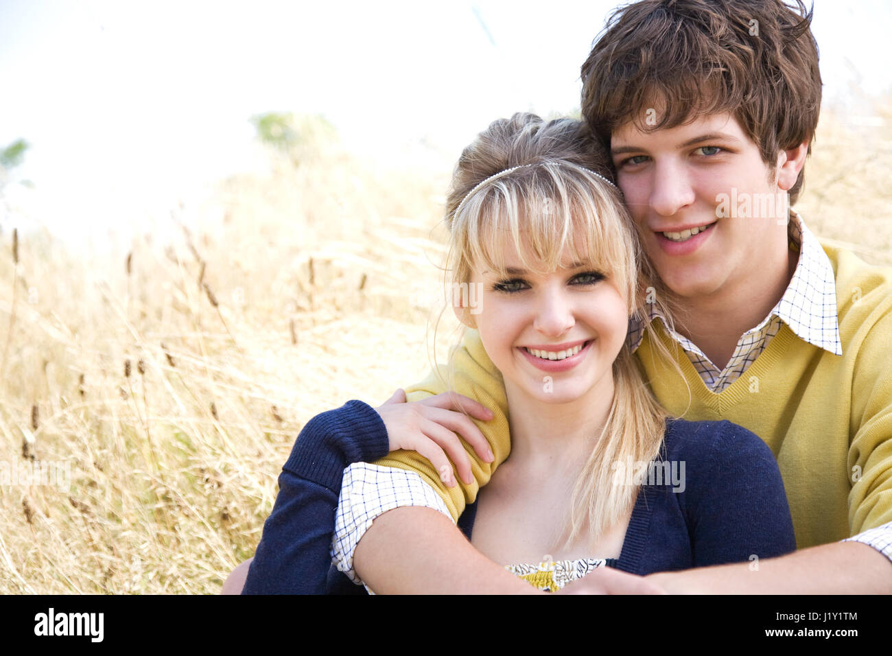 A portrait of a young caucasian couple in love Stock Photo - Alamy