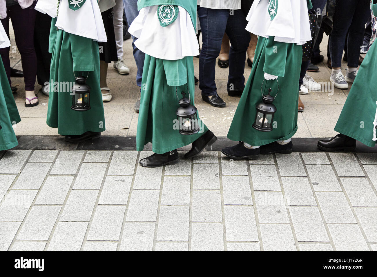 Holy week procession, detail of christian tradition, religion, faith ...