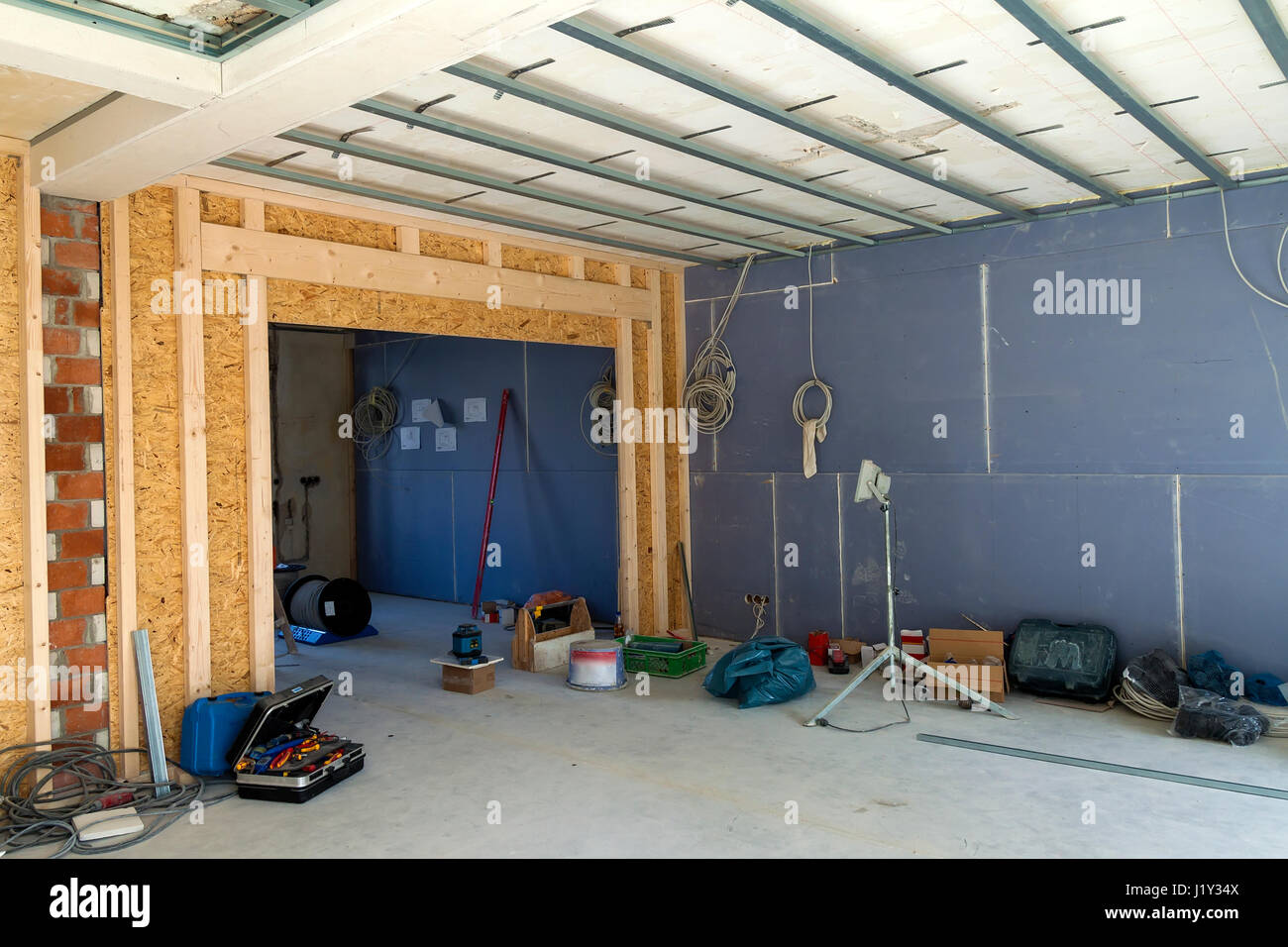 Interior of a house under construction. Renovation of an apartment ...
