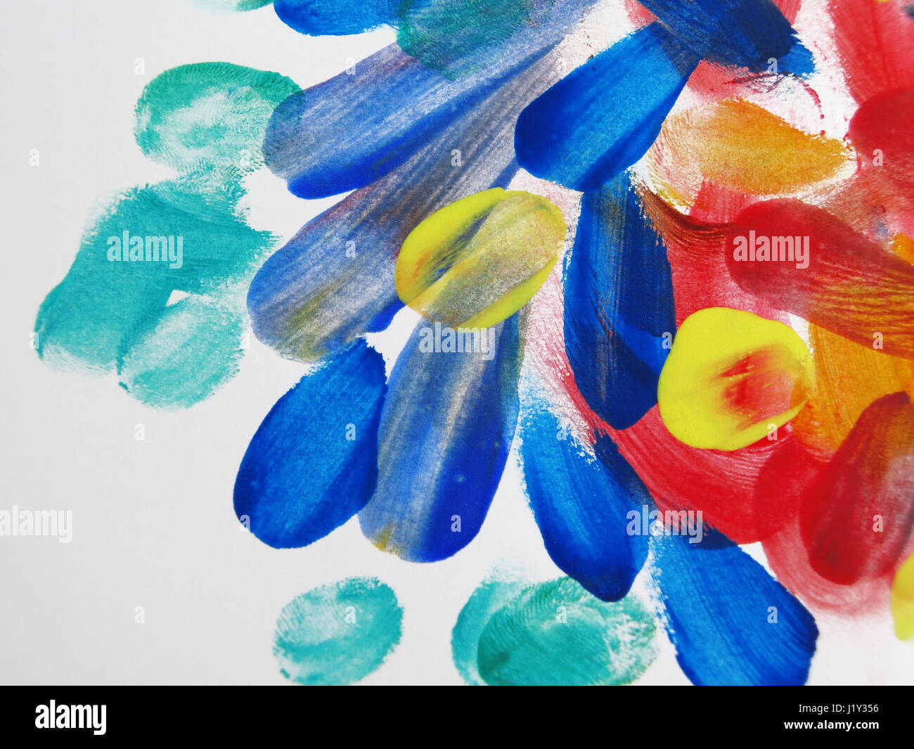 Colorful Abstract fingerprint painted background with watercolor Stock ...