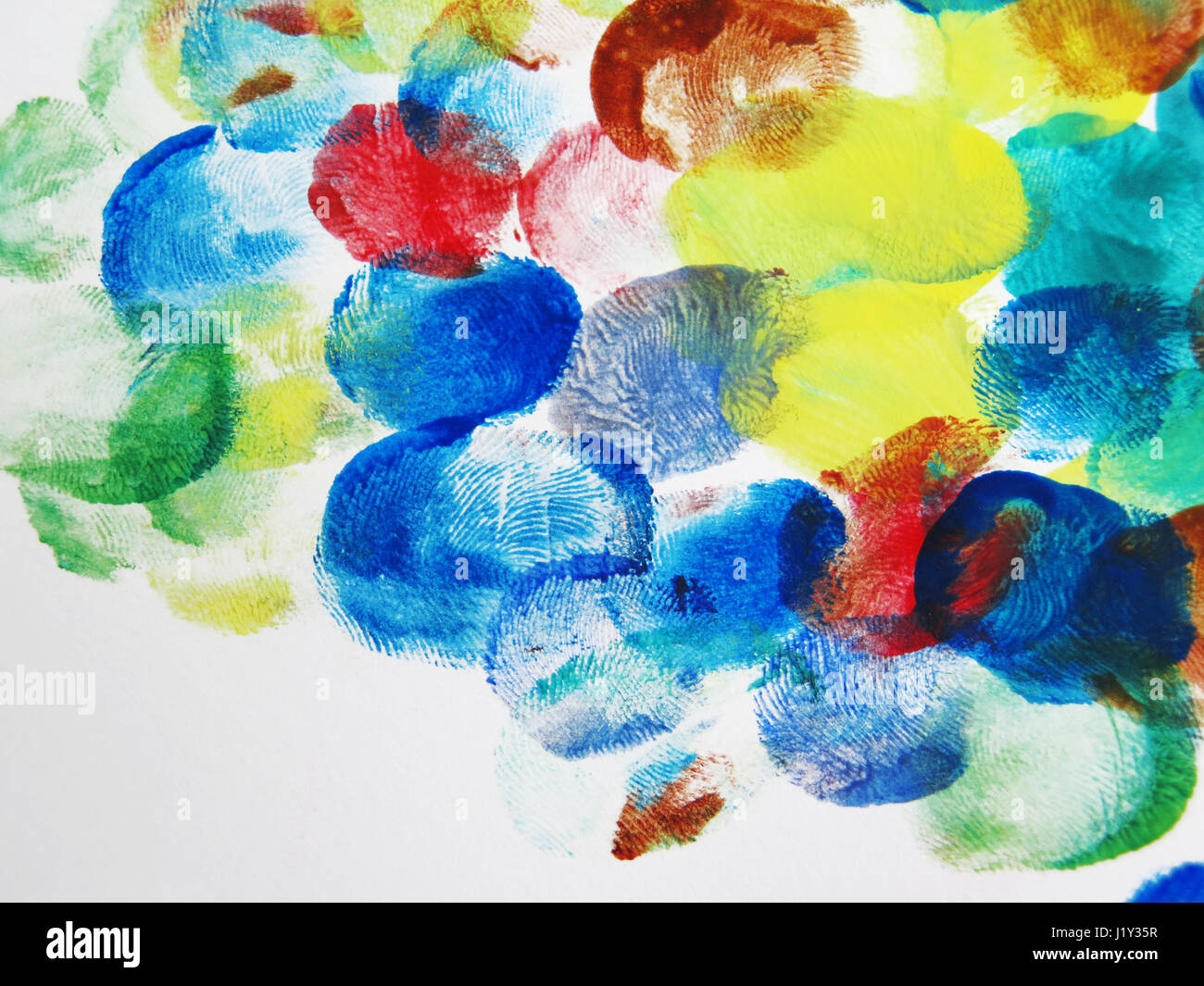 Colorful Abstract fingerprint painted background with watercolor Stock ...
