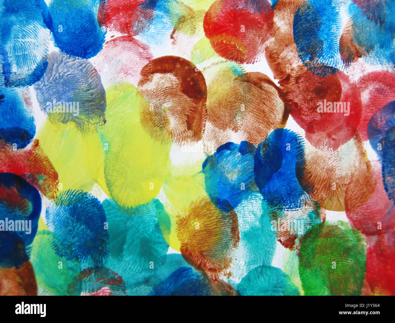 Colorful Abstract fingerprint painted background with watercolor Stock ...