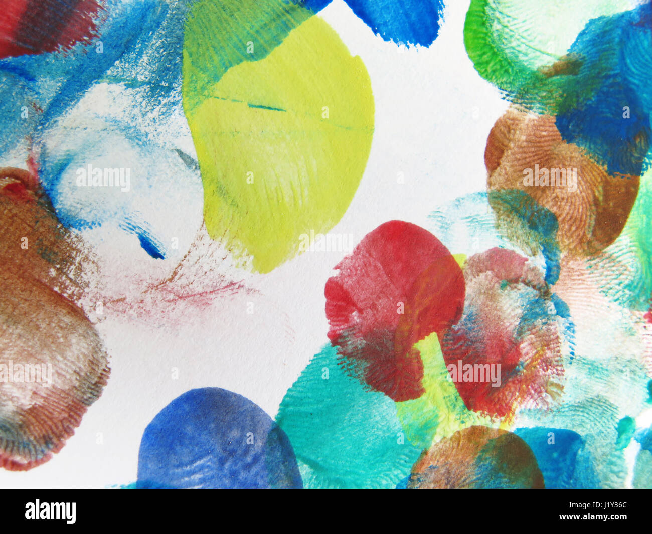 Colorful Abstract fingerprint painted background with watercolor Stock ...