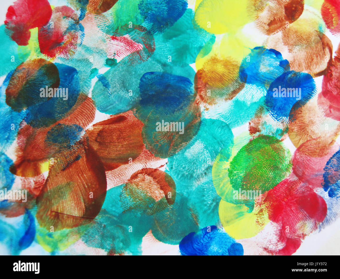 Colorful Abstract fingerprint painted background with watercolor Stock ...