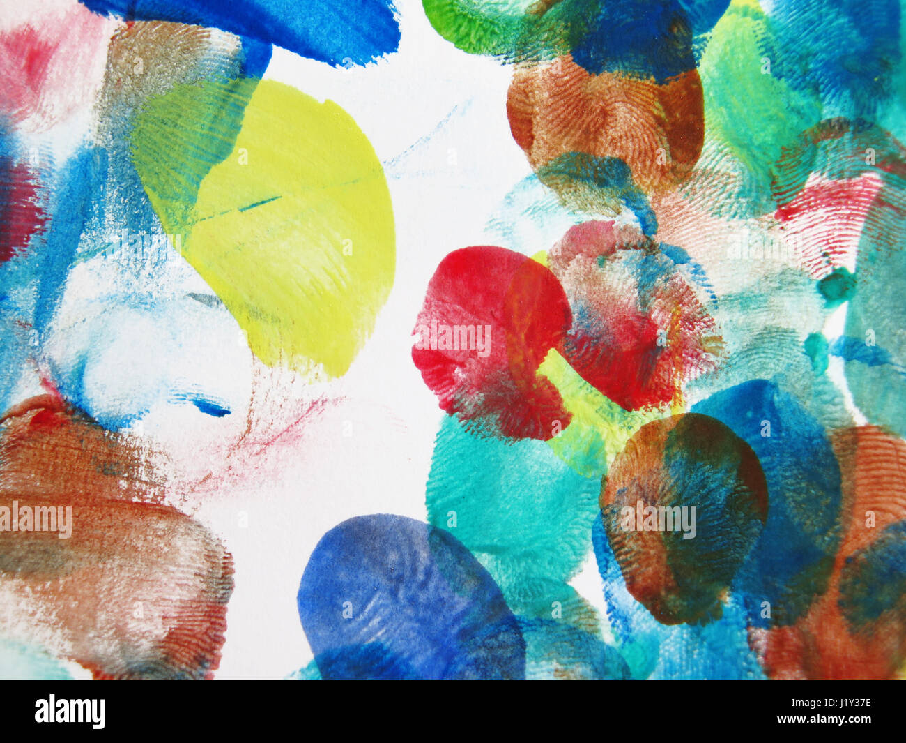 Colorful Abstract fingerprint painted background with watercolor Stock ...