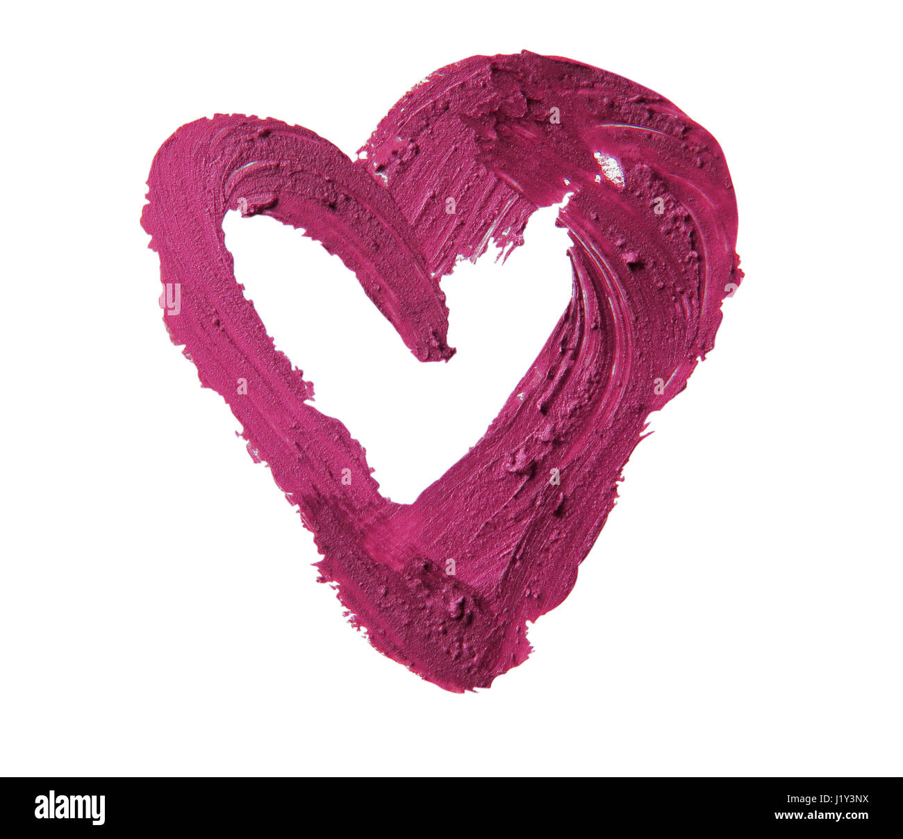 smashed pink heart shape isolated on white background Stock Photo - Alamy